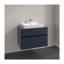 Villeroy & Boch Villeroy und Boch Collaro Waschtischunterschrank C080B0VQ 80x54,8x50cm, Waschtisch mittig, LED-Beleuchtung 5,7 W, marine blue