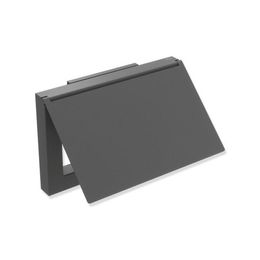 HEWI System 900 Q WC-Papierhalter 900Q21.00160SC pulverbeschichtet dunkelgrau perlglimmer tiefmatt, aus Edelstahl, mit Deckel 140x90x23mm