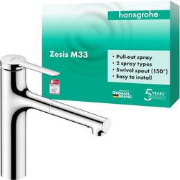 Hansgrohe Zesis M33 160 K&uuml;chenarmatur 74801000 Ausziehbrause, 2jet, chrom