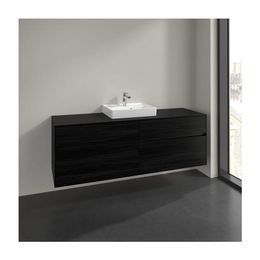 Villeroy & Boch Villeroy und Boch Collaro Waschtischunterschrank C07700AB 160x54,8x50cm, Waschtisch mittig, black oak