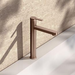 KEUCO IXMO Flat Einhebel-Waschtischmischer 59510293100 Ausladung 159mm, ohne Ablaufgarnitur, rotgold geb&uuml;rstet