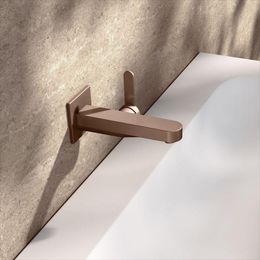 KEUCO IXMO Flat Einhebel-Waschtischmischer 59516290302 Unterputz, Ausladung 16,5 cm, eckig, Rotgold geb&uuml;rstet