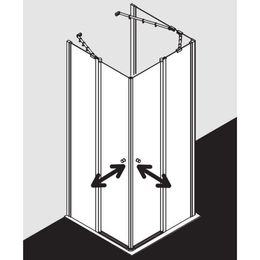 Kermi Ibiza 2000 Eckeinstieg EOR I2EOR080181AK 80x185cm, ESG klar, Pendelt&uuml;r mit Festfeld