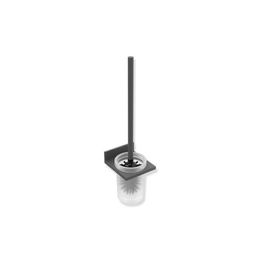 HEWI System 900 Q B&uuml;rstengarnitur 900Q20.00060SC pulverbeschichtet dunkelgrau perlglimmer tiefmatt, Halter aus Metall, 105x436x118mm