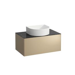 Laufen Sonar Schubladenelement/Sideboard H4054110341401 77,5x34x45,5cm, Ausschnitt Mitte, Gold/Nero Marquina