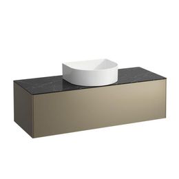 Laufen Sonar Schubladenelement/Sideboard H4054210341421 117,5x34x45,5cm, Ausschnitt Mitte, Titan/Nero Marquina