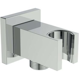 Ideal Standard Wandanschlussbogen BC771AA mit Brausehalter, Unterputz G1/2, eckig, verchromt