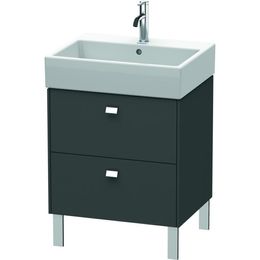 Duravit Brioso Waschtischunterbau BR443301049 584x459mm, Graphit Matt, 2 Ausz&uuml;ge, Griff Chrom