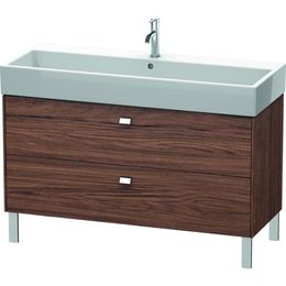 Duravit Brioso Waschtischunterbau BR443701021 1184x459mm, Nussbaum Dunkel/Chrom, 2 Ausz&uuml;ge