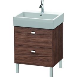 Duravit Brioso Waschtischunterbau BR443301021 584x459mm, Nussbaum Dunkel/Chrom, 2 Ausz&uuml;ge
