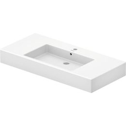 Duravit M&ouml;belwaschtisch Vero, 105 x 49 cm weiss, mit Hahnloch, f&uuml;r Metallkonsole