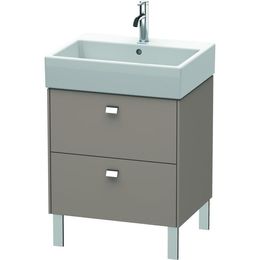 Duravit Brioso Waschtischunterbau BR443301043 584x459mm, Basalt Matt, 2 Ausz&uuml;ge, Griff Chrom