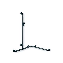 HEWI 801 Duschhandlauf 801.35.34092 762/762 x 1250 mm, anthrazitgrau, mit Brausehalterstange