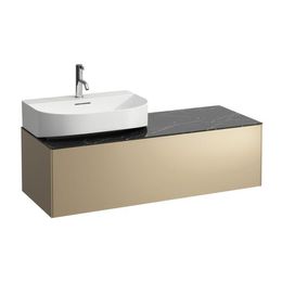 Laufen Sonar Schubladenelement/Sideboard H4054520341401 117,5x34x45,5cm, Ausschnitt links, Gold/Nero Marquina