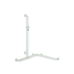 HEWI 801 Duschhandlauf 801.35.34099 762/762 x 1250 mm, reinwei&szlig;, mit Brausehalterstange