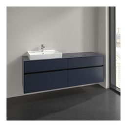 Villeroy & Boch Villeroy und Boch Collaro Waschtischunterschrank C022B0VQ 160x54,8x50cm, Waschtisch links, LED-Beleuchtung 12W, marine blue