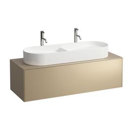 Laufen Sonar Schubladenelement/Sideboard H4054710340401 117,5x34x45,5cm, Ausschnitt Mitte, Doppelwaschtisch, Gold