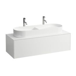 Laufen Sonar Schubladenelement/Sideboard H4054710341701 117,5x34x45,5cm, Ausschnitt Mitte, Doppelwaschtisch, Wei&szlig; matt