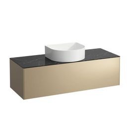 Laufen Sonar Schubladenelement/Sideboard H4054210341401 117,5x34x45,5cm, Ausschnitt Mitte, Gold/Nero Marquina