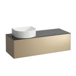 Laufen Sonar Schubladenelement/Sideboard H4054220341401 117,5x34x45,5cm, Ausschnitt links, Gold/Nero Marquina