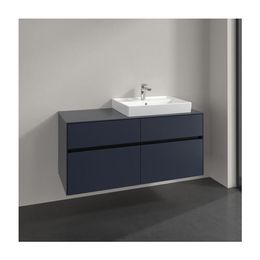 Villeroy & Boch Villeroy und Boch Collaro Waschtischunterschrank C086B0VQ 140x54,8x50cm, Waschtisch rechts, LED-Beleuchtung 10,4W, marine blue
