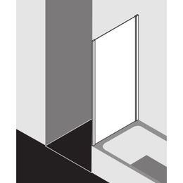 Kermi Liga Seitenwand verk&uuml;rzt LITVD080161AK 80x160cm, silber mattglanz, ESG klar, auf Badewanne