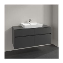 Villeroy & Boch Villeroy und Boch Collaro Waschtischunterschrank C081B0VR 120x54,8x50cm, Waschtisch mittig, LED-Beleuchtung 8,8 W, graphite