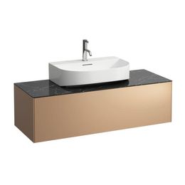 Laufen Sonar Schubladenelement/Sideboard H4054510341411 117,5x34x45,5cm, Ausschnitt Mitte, Kupfer/Nero Marquina