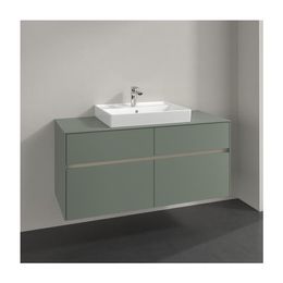 Villeroy & Boch Villeroy und Boch Collaro Waschtischunterschrank C081B0AF 120x54,8x50cm, Waschtisch mittig, LED-Beleuchtung 8,8 W, soft green