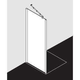 Kermi Pasa XP Seitenwand f&uuml;r Pendelt&uuml;r mit Festfeld PXUWD09020VUK 90x200cm, silber hochglanz, ESG SR Opaco, auf Duschwanne