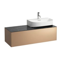 Laufen Sonar Schubladenelement/Sideboard H4054530341411 117,5x34x45,5cm, Ausschnitt rechts, Kupfer/Nero Marquina