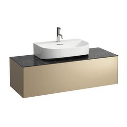 Laufen Sonar Schubladenelement/Sideboard H4054510341401 117,5x34x45,5cm, Ausschnitt Mitte, Gold/Nero Marquina