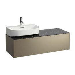 Laufen Sonar Schubladenelement/Sideboard H4054520341421 117,5x34x45,5cm, Ausschnitt links, Titan/Nero Marquina