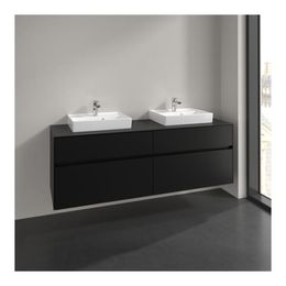 Villeroy & Boch Villeroy und Boch Collaro Waschtischunterschrank C024B0VL 160x54,8x50cm, f&uuml;r 2 Waschtische, mit LED-Beleuchtung, volcano black