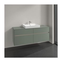 Villeroy & Boch Villeroy und Boch Collaro Waschtischunterschrank C084B0AF 140x54,8x50cm, Waschtisch mittig, LED-Beleuchtung 10,4 W, soft green