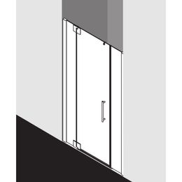 Kermi Pasa XP Pendelt&uuml;r 1-fl&uuml;gelig mit Festfeldern PX1GL110181PK 110x185cm, silber mattglanz, ESG klar Clean, links, auf Duschwanne