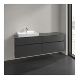 Villeroy & Boch Villeroy und Boch Collaro Waschtischunterschrank C022B0VR 160x54,8x50cm, Waschtisch links, LED-Beleuchtung 12W, graphite