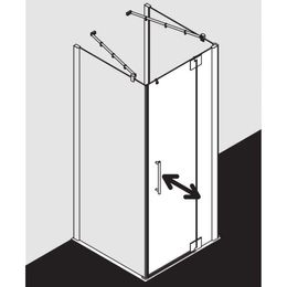 Kermi Pasa XP Pendelt&uuml;r 1-fl. m Festfeld f&uuml;r Seitenwand PX1WR075181AK 75x185cm, silber mattglanz, ESG klar, rechts, auf Duschwanne