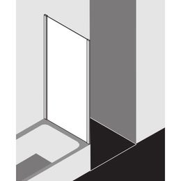 Kermi Liga Seitenwand verk&uuml;rzt LITVD09016VAK 90x160cm, silber hochglanz, ESG klar, auf Badewanne