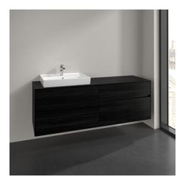 Villeroy & Boch Villeroy und Boch Collaro Waschtischunterschrank C022B0AB 160x54,8x50cm, Waschtisch links, LED-Beleuchtung 12W, black oak