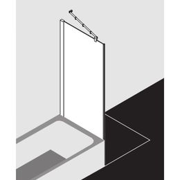 Kermi Pasa XP Seitenwand verk&uuml;rzt neben Badewanne PXTVD08016VYK 80x160cm, silber glanz, ESG SR OpacoClean