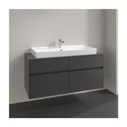 Villeroy & Boch Villeroy und Boch Collaro Waschtischunterschrank C091B0VR 120x54,8x50cm, Waschtisch mittig, LED-Beleuchtung 8,8 W, graphite