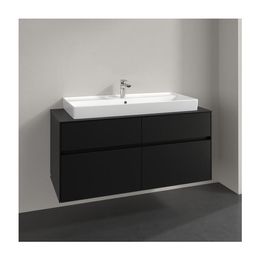 Villeroy & Boch Villeroy und Boch Collaro Waschtischunterschrank C09200VL 140x54,8x50cm, Waschtisch mittig, volcano black