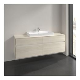 Villeroy & Boch Villeroy und Boch Collaro Waschtischunterschrank C028B0AA 160x54,8x50cm, Waschtisch mittig, LED-Beleuchtung 12W, white oak