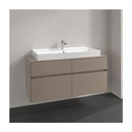 Villeroy & Boch Villeroy und Boch Collaro Waschtischunterschrank C092B0VM 140x54,8x50cm, Waschtisch mittig, LED-Beleuchtung 10,4 W, taupe