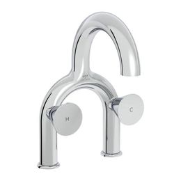 Vitra Liquid Zweigriff-Waschtischarmatur A42747 Ausladung 175mm, Zweilochmontage, ohne Ablaufgarnitur, chrom
