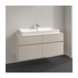 Villeroy & Boch Villeroy und Boch Collaro Waschtischunterschrank C091B0VN 120x54,8x50cm, Waschtisch mittig, LED-Beleuchtung 8,8 W, cashmere grey