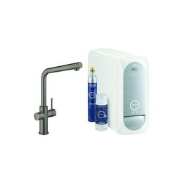 Grohe Blue Home Spültisch-Einhebelmischer 31454AL1 hard graphite gebürstet, L-Auslauf-Starter Kit