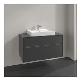 Villeroy & Boch Villeroy und Boch Collaro Waschtischunterschrank C019B0VR 100x54,8x50cm, Waschtisch mittig, LED-Beleuchtung 7,3 W, graphite