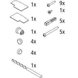 Kermi Ibiza 2000 Montagekleinteile 2534165 Set, f&uuml;r I2P, silber mattglanz